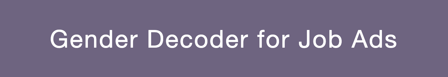 Gender Decoder